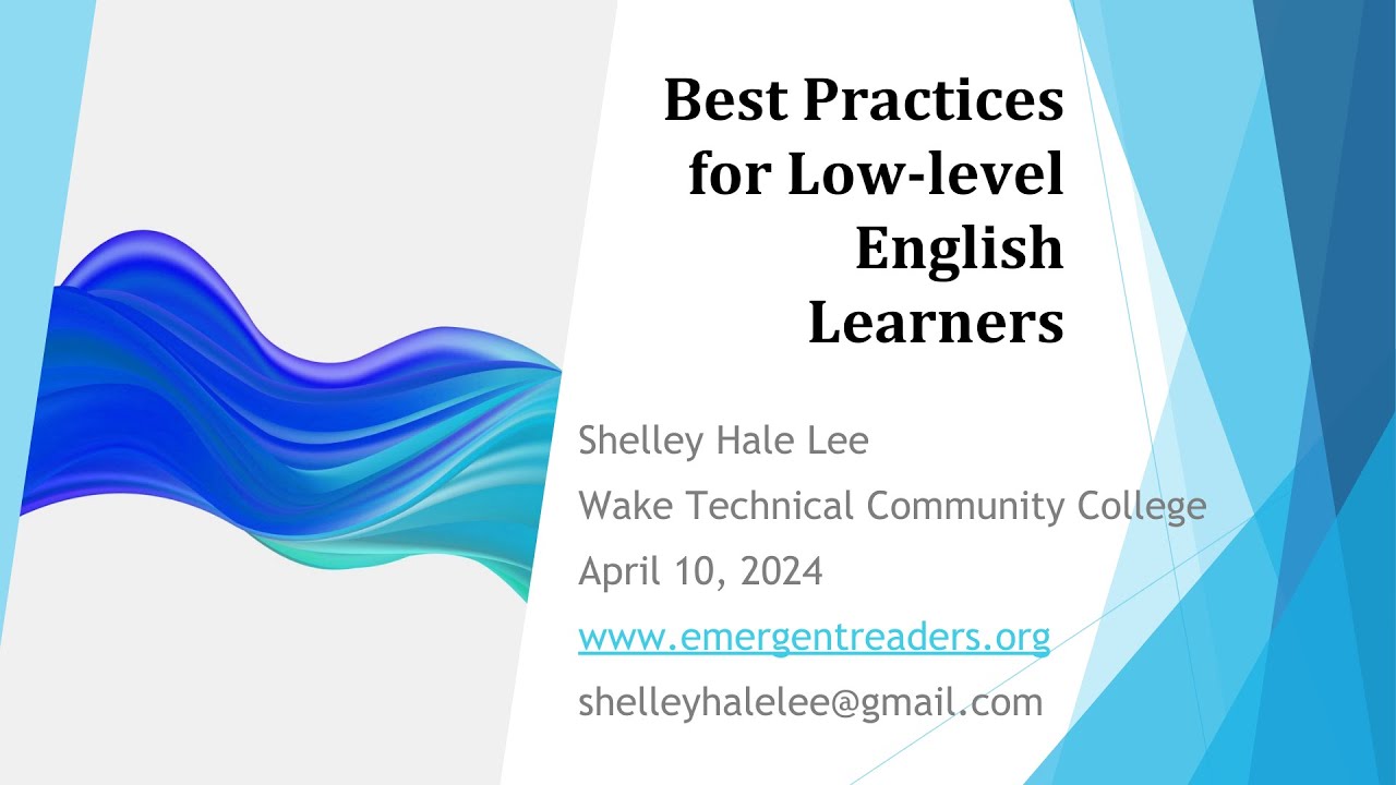 Best Practices for Teaching Low-Level English/ESL Learners, with ...
