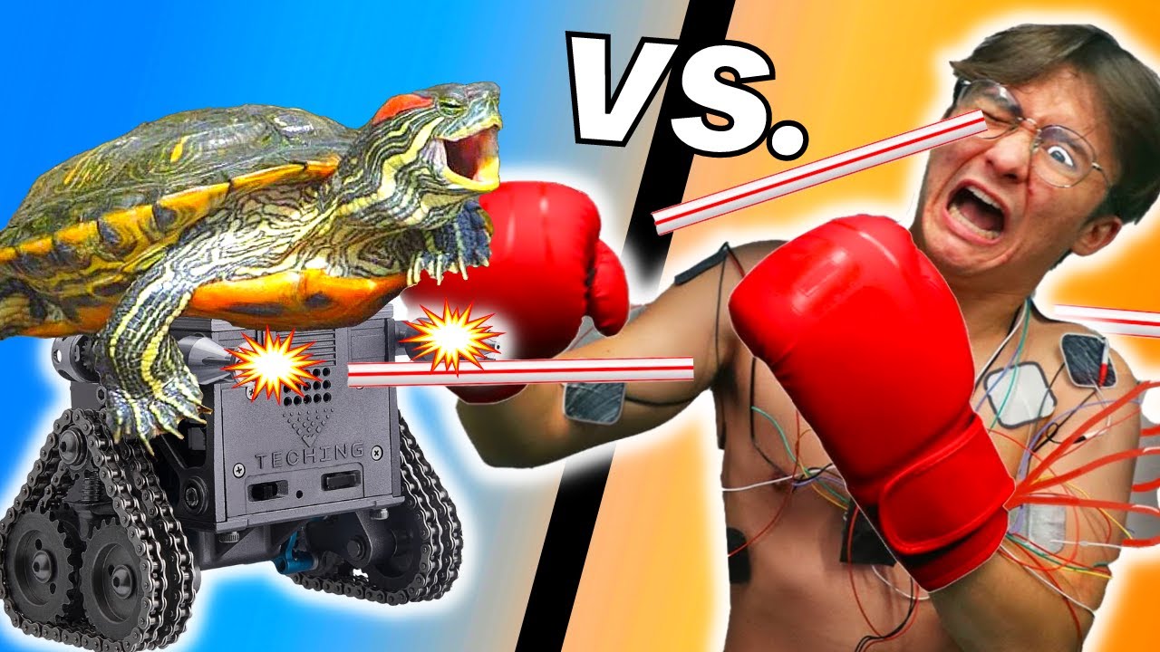 Robot Turtle Shooting Plastic Straws vs. Michael Reeves - YouTube