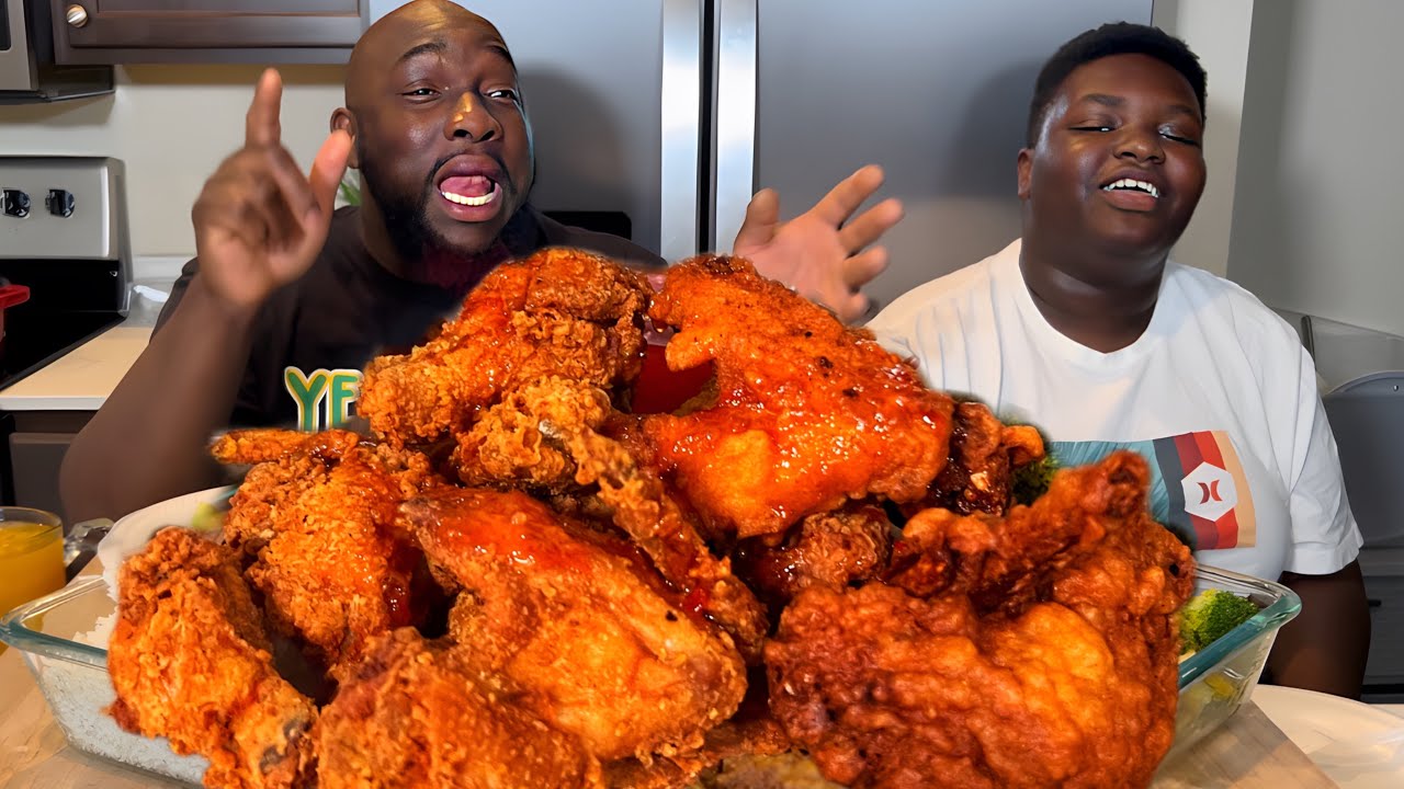 ELIJAH THE 13 YR OLD CHEF COOKS BATTERED FRIED CHICKEN FOR DIN DIN ...