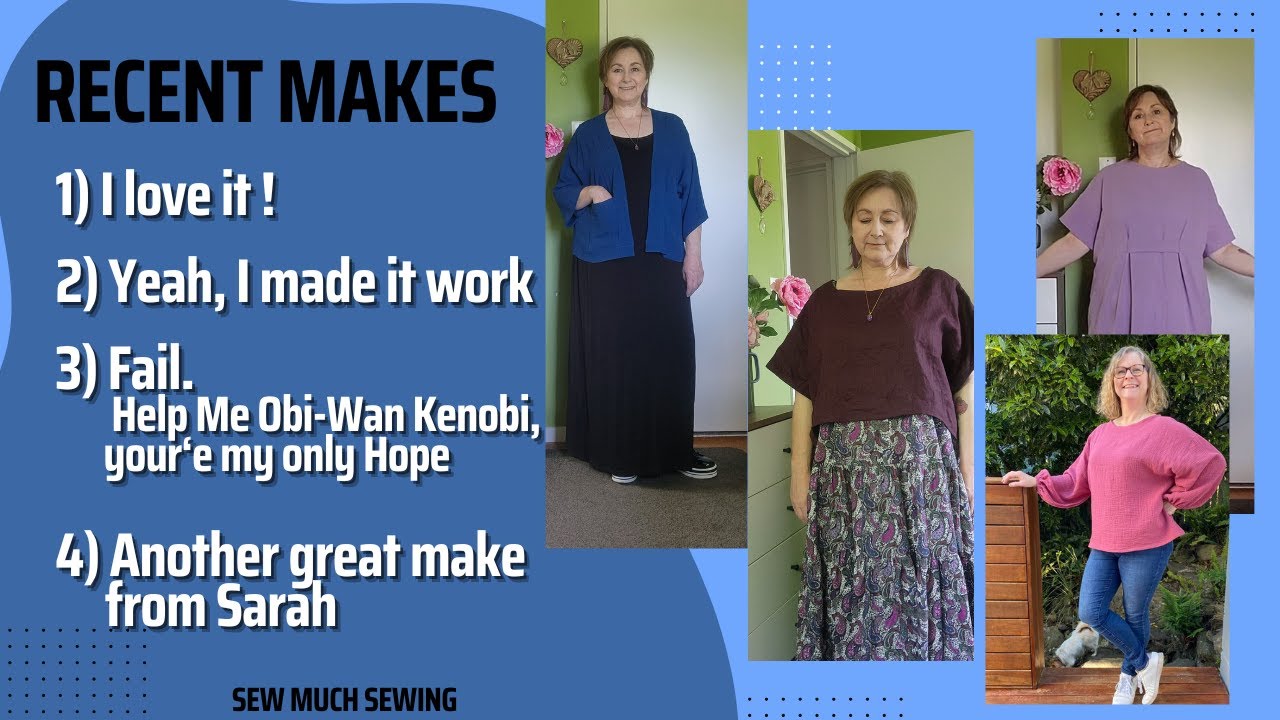 3 recent makes of mine & 1 from Sarah. #1 I love, #2 I "made it work ...