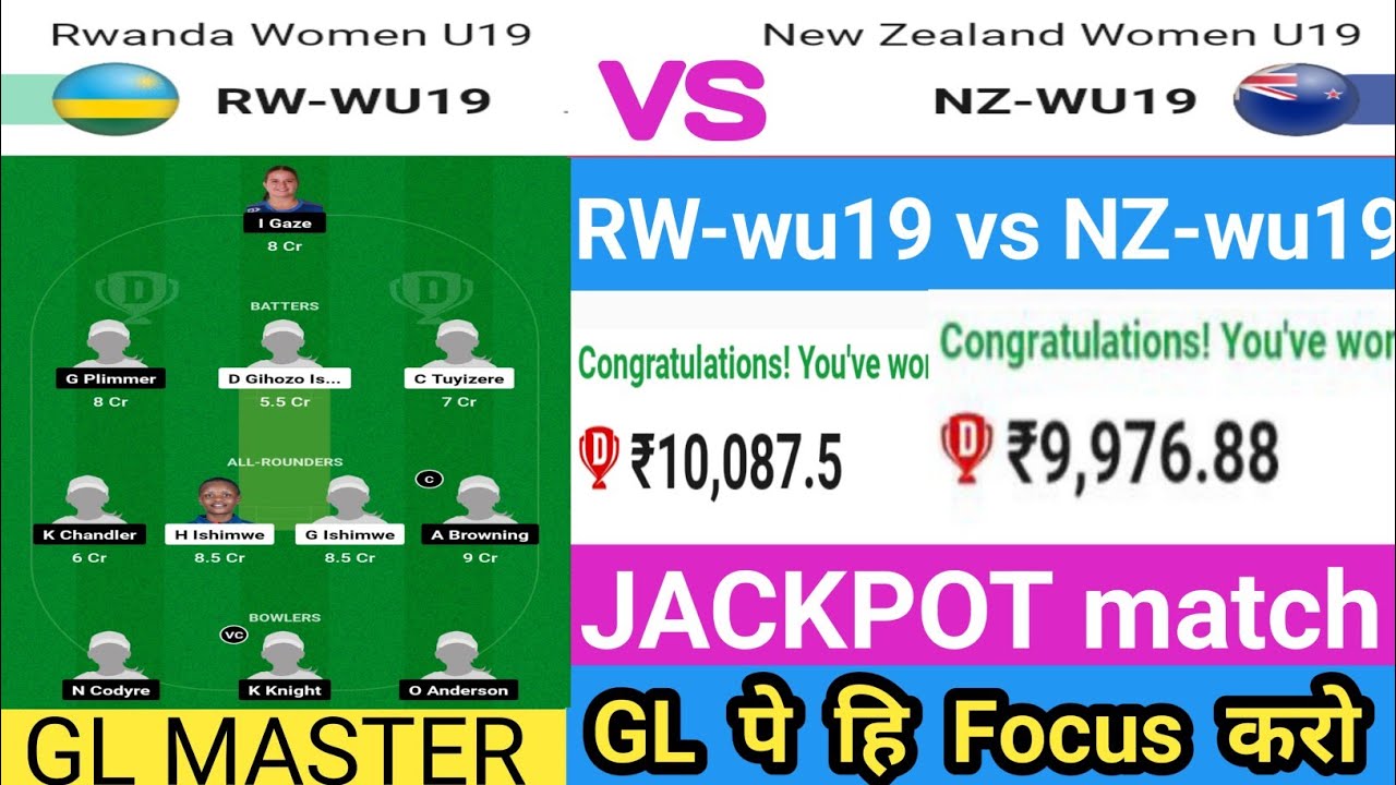 RW-WU19 vs NZ-WU19 Dream11 Team Today|Icc Women's U19 T20 World Cup|RW ...