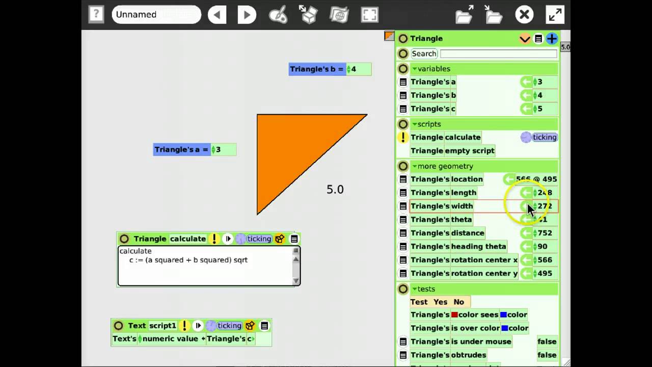 Making of "Pythagoras Formula in Squeak Etoys" - YouTube