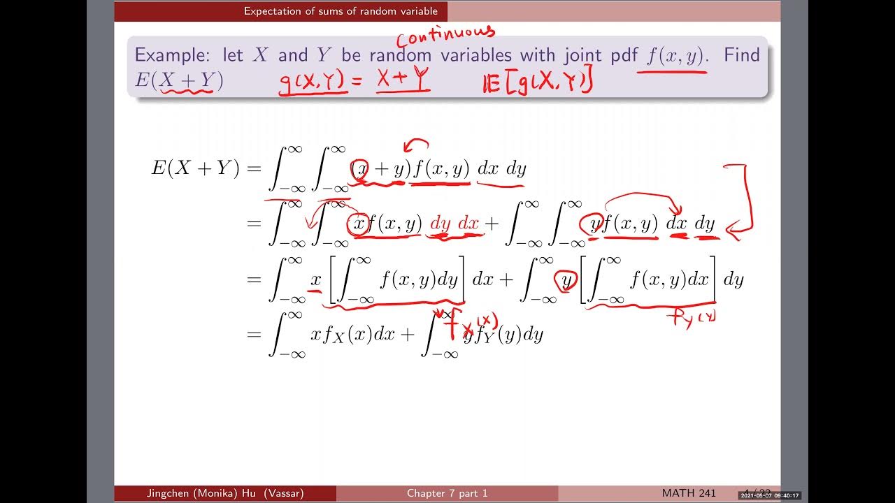 [Chapter 7] #1 Expectation of sums of random variable - YouTube