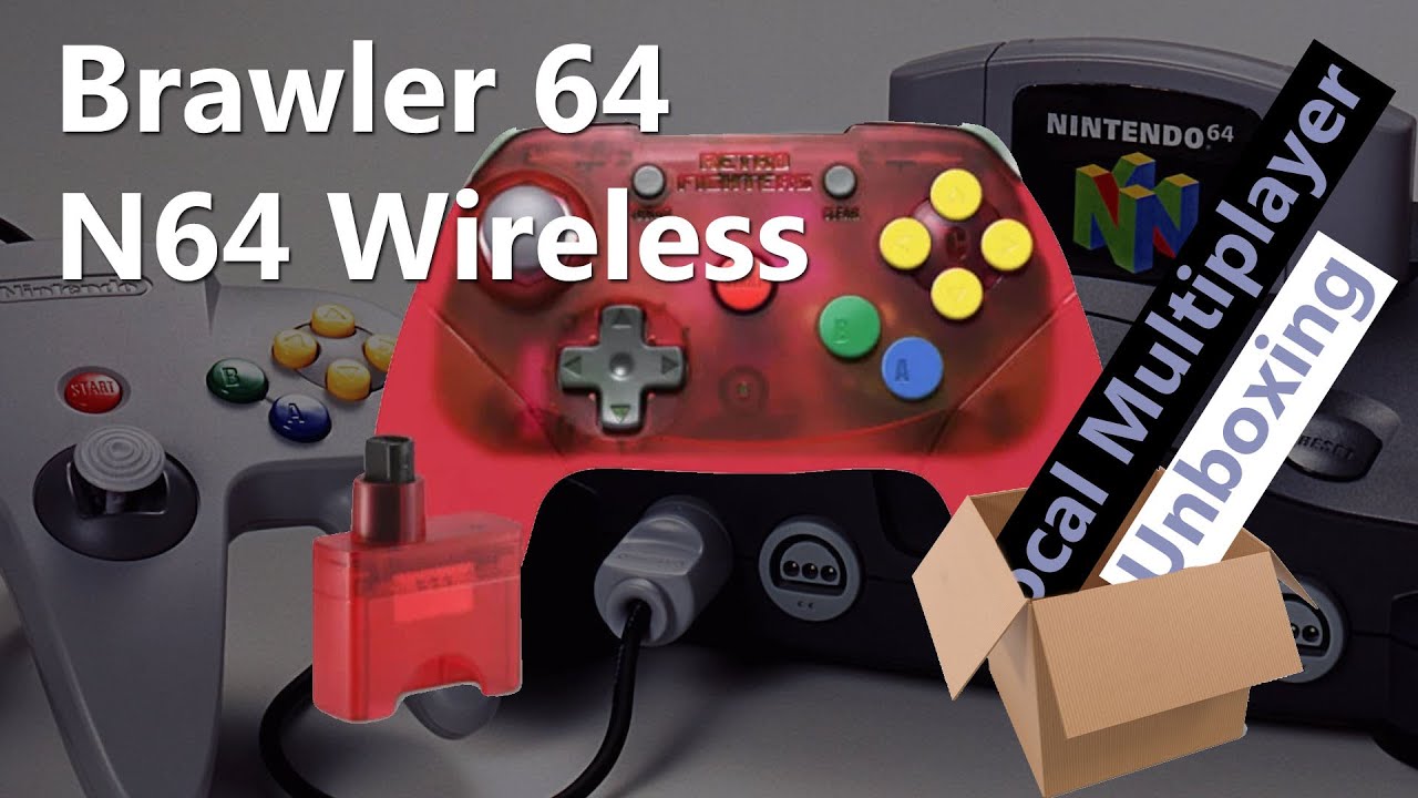 N64 Red Wireless Controller Retro Fighters Brawler 64 - Unboxing - YouTube
