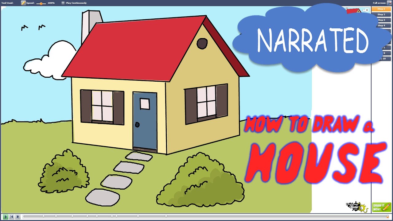 How To Draw A House Step By Step NARRATED YouTube how-to-draw-a-house-step-by-step-narrated-youtube