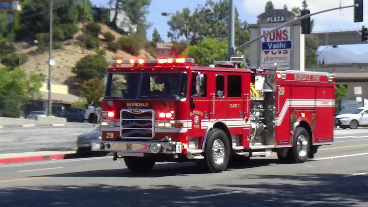 Glendale Fire Dept Engine 29 Responding - YouTube