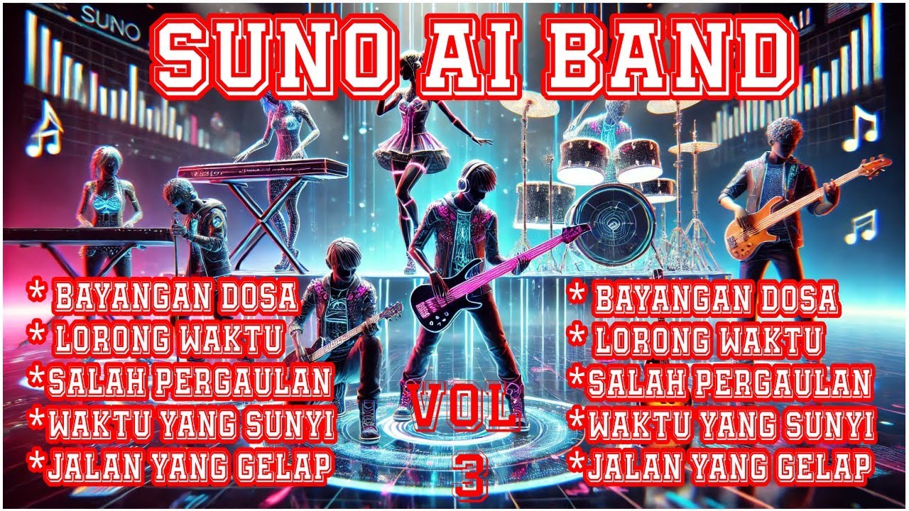 SUNO AI BAND VOL 3 | BAND BARU | FULL ALBUM | BAYANGAN DOSA | LORONG ...