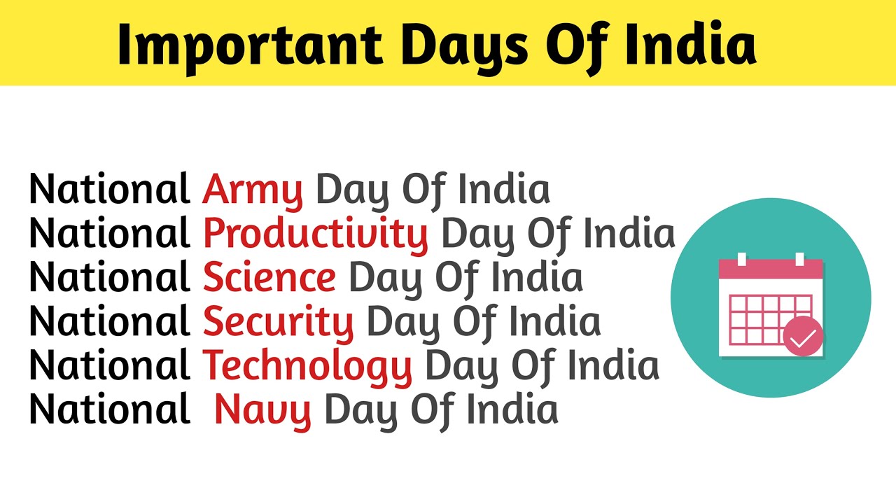 National important dates and days/ general knowledge - YouTube