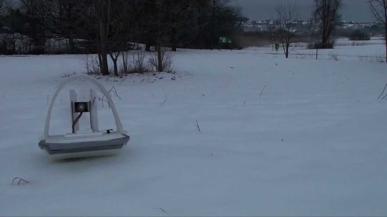 RC Airboat "Swampmaster II" - short testdrive on snow before work - YouTube