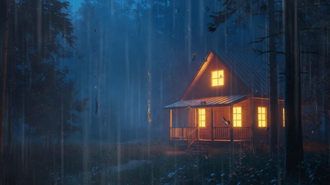 Peaceful Rainfall on a Forest Cabin | Soothing Rain Sounds for Deep ...