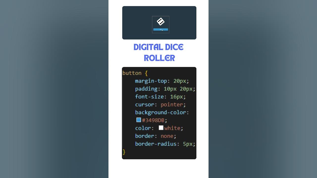Digital Dice Roller |Html Css Javascript #coding #frontendcourse #javascript #animation #code # ...