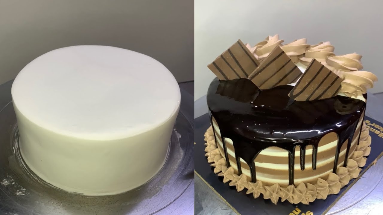 Choco vanilla cake || Easy Choco vanilla cake design || cake's topping ...