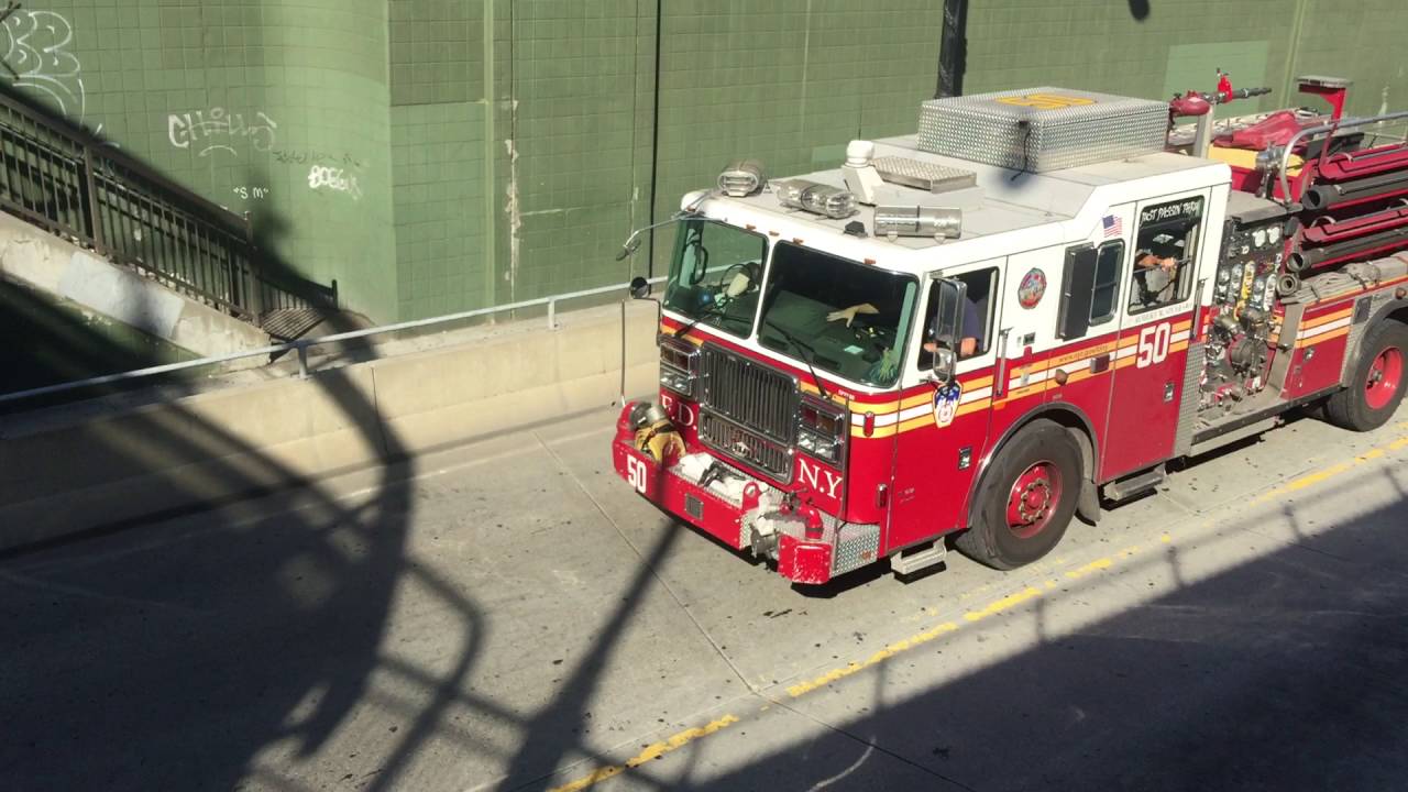 FDNY ENGINE 50 TAKING UP FROM A EMS CALL ON 161ST STREET IN MORRISANIA ...