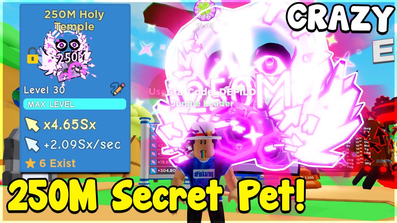 OMG! I Got 250m Holy Temple Secret Pet! Insane! - Clicker Simulator ...