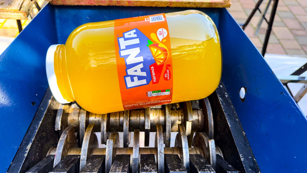 Breaking Fanta Bottles with Shredding Machine | ASMR - YouTube