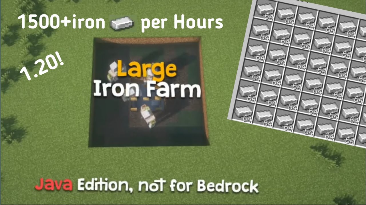 Minecraft iron farm 1.20! in Java Edition ||1500+Iron in per Hours # ...