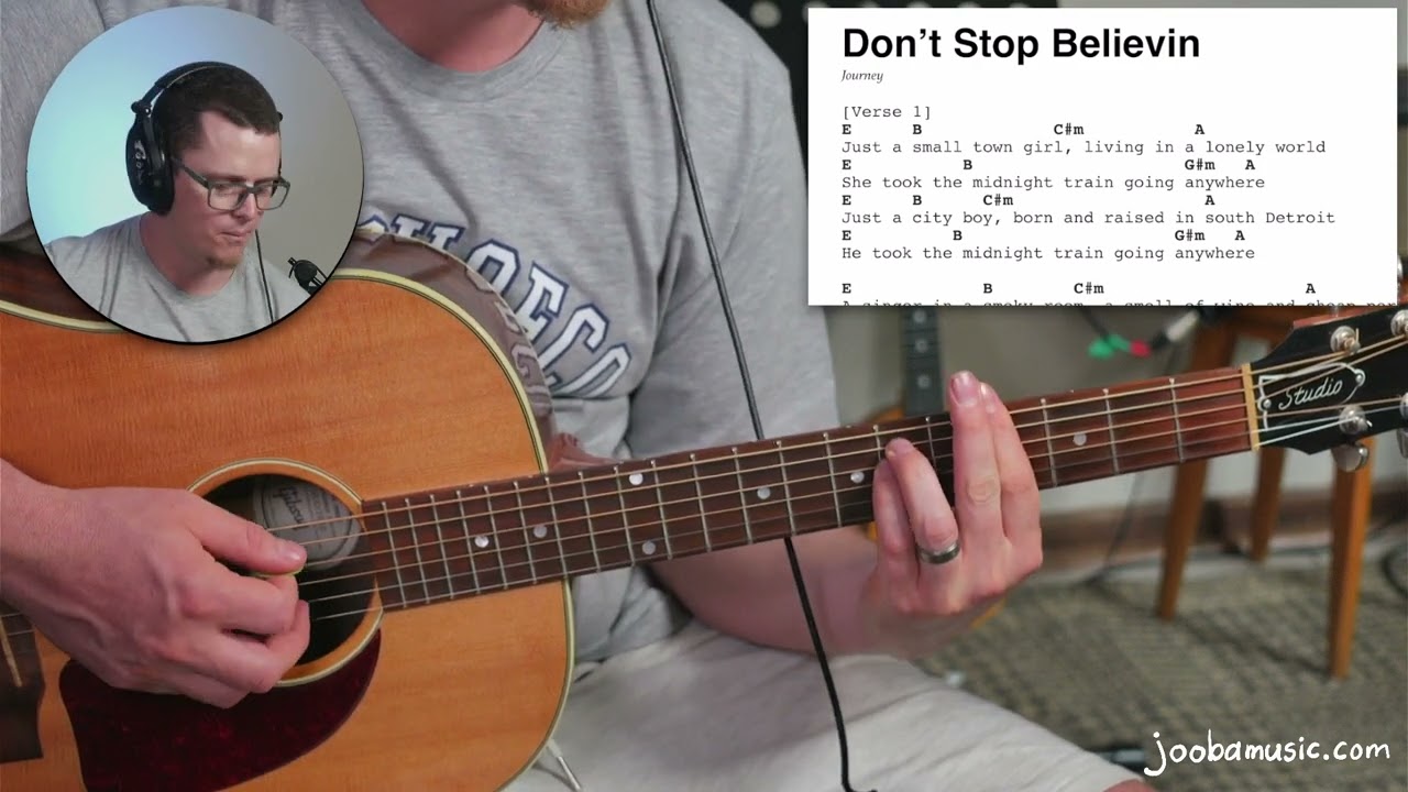 Dont stop Believin Guitar Tutorial // Journey (Acoustic Guitar) - YouTube