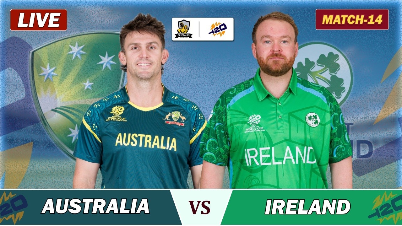 AUS vs IRE 14th T20 MATCH LIVE, COLOMBO | ICC WC 2026 | AUSTRALIA vs ...