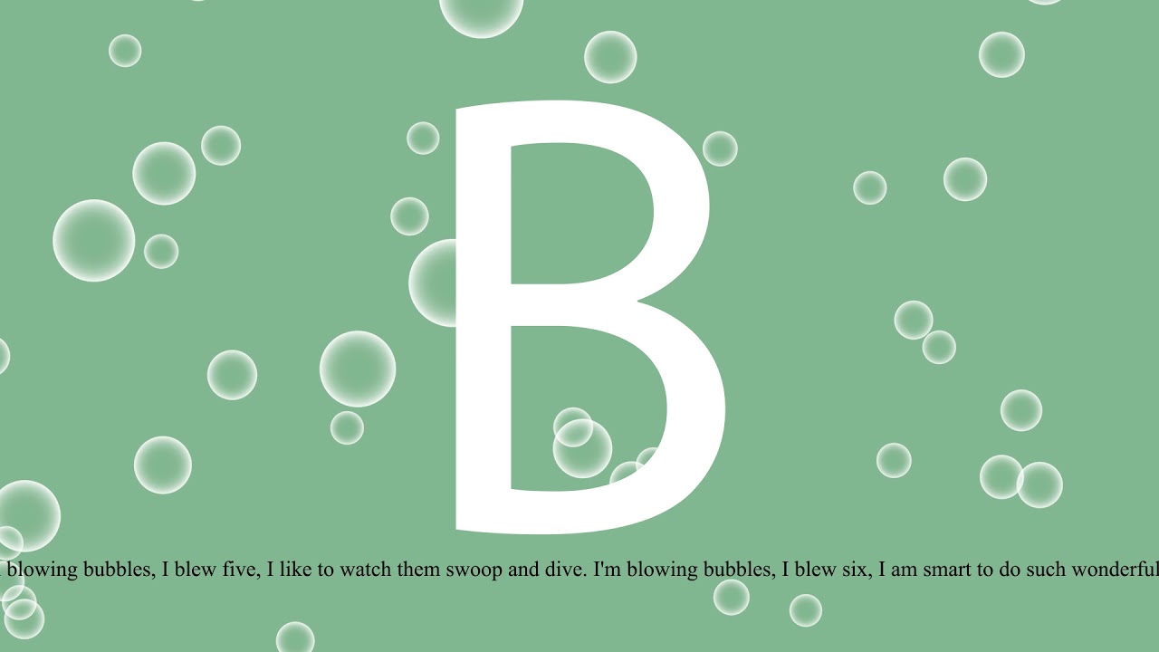 Bubbles - original educational song from "Alphabet Letters Songbook ...