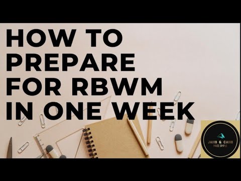 RBWM PREPARATION STRATEGY IN ONE WEEK || FOR STUDY MATERIAL PLS ...