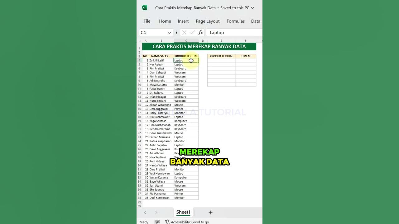 MEREKAP BANYAK DATA DI EXCEL‼️ #belajarexcel #exceltips #excelhacks #exceltutorial #excel - YouTube