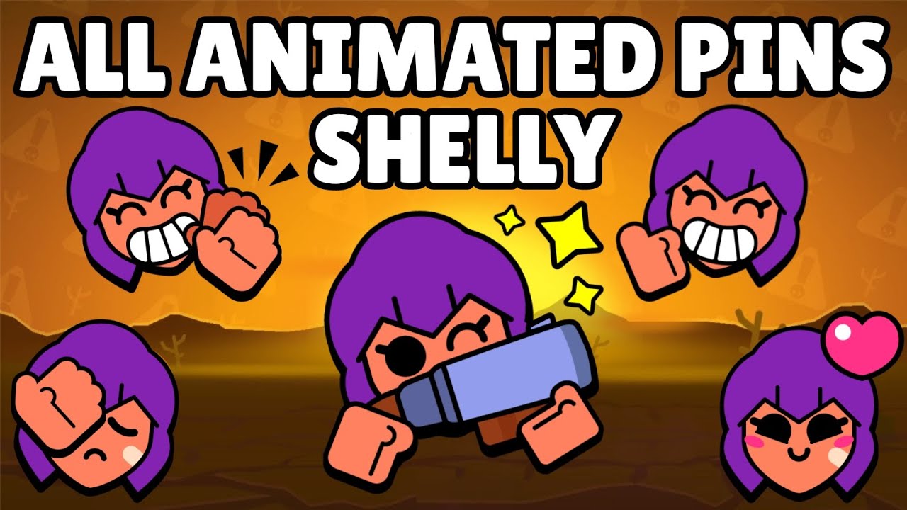 Shelly Pins (NEW Animated Pins!) | Brawl Stars | Green Screen - YouTube