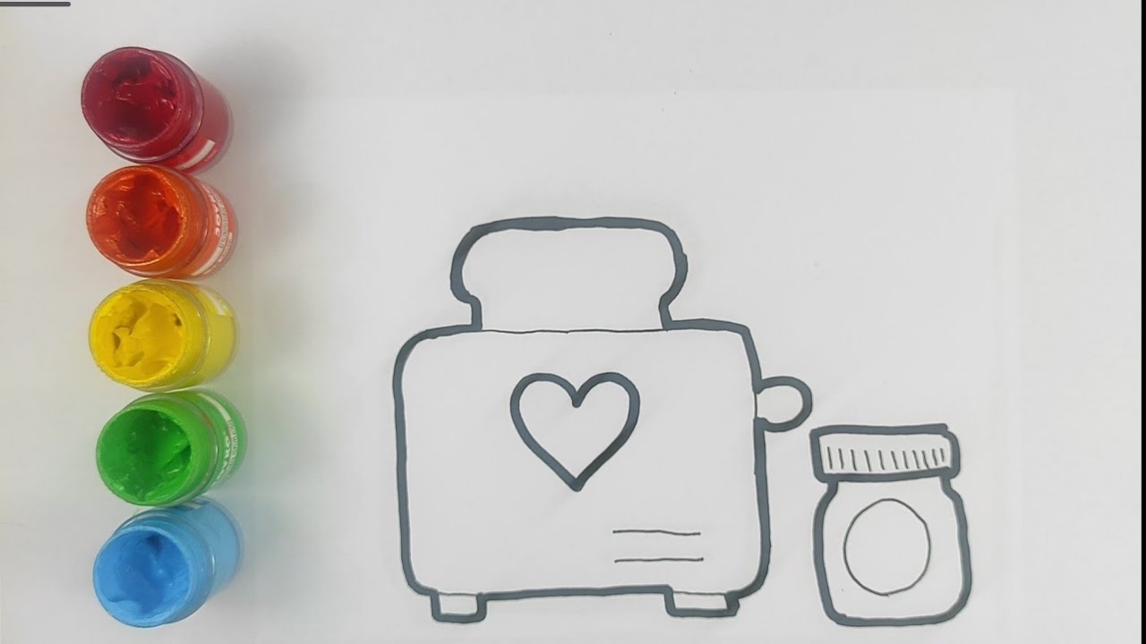 Menggambar Dan Mewarnai roti panggang lezat - YouTube