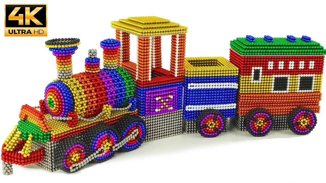 DIY - How To Make Colorful Steam Train From Magnetic Balls| ASMR ...