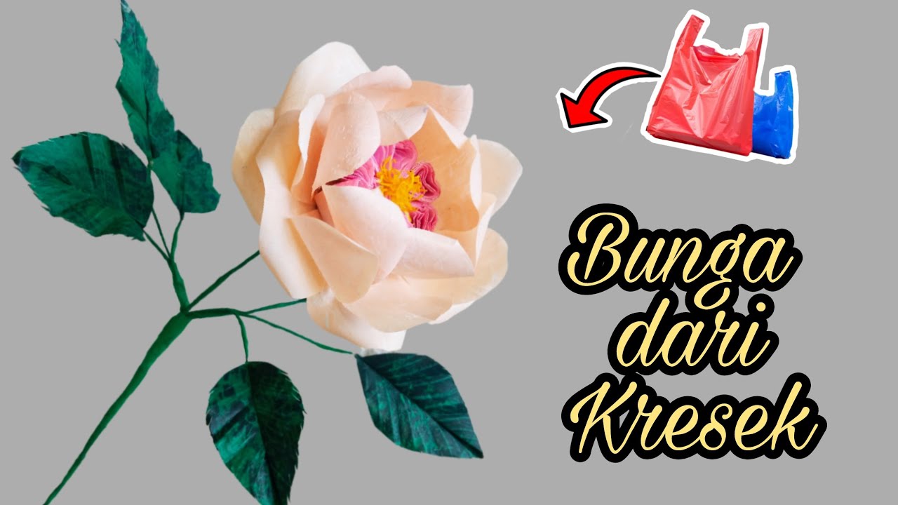 Making Juliette rose flower | bunga david austin dari kresek - YouTube