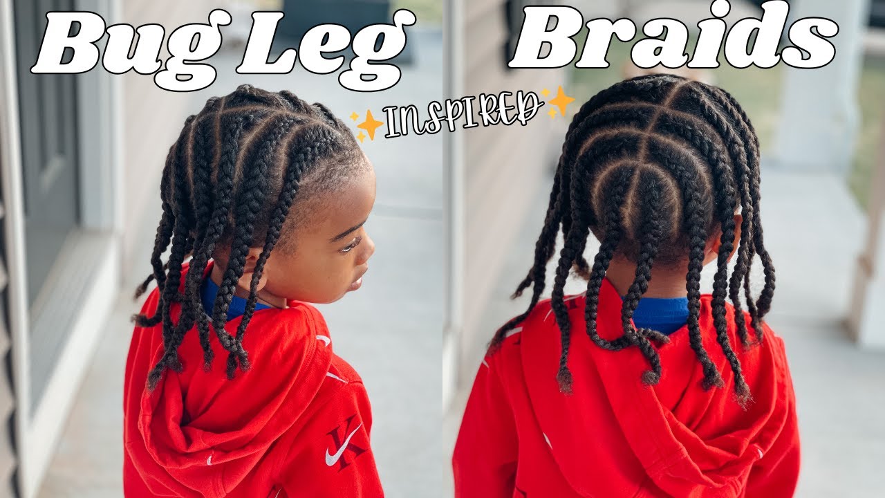 "Bug Leg" inspired Braids| Braid with Me | Boys Braids - YouTube