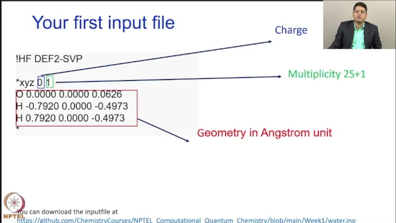 Week 1: Lecture 4: Introduction to ORCA, Quantum Chemistry Package - YouTube