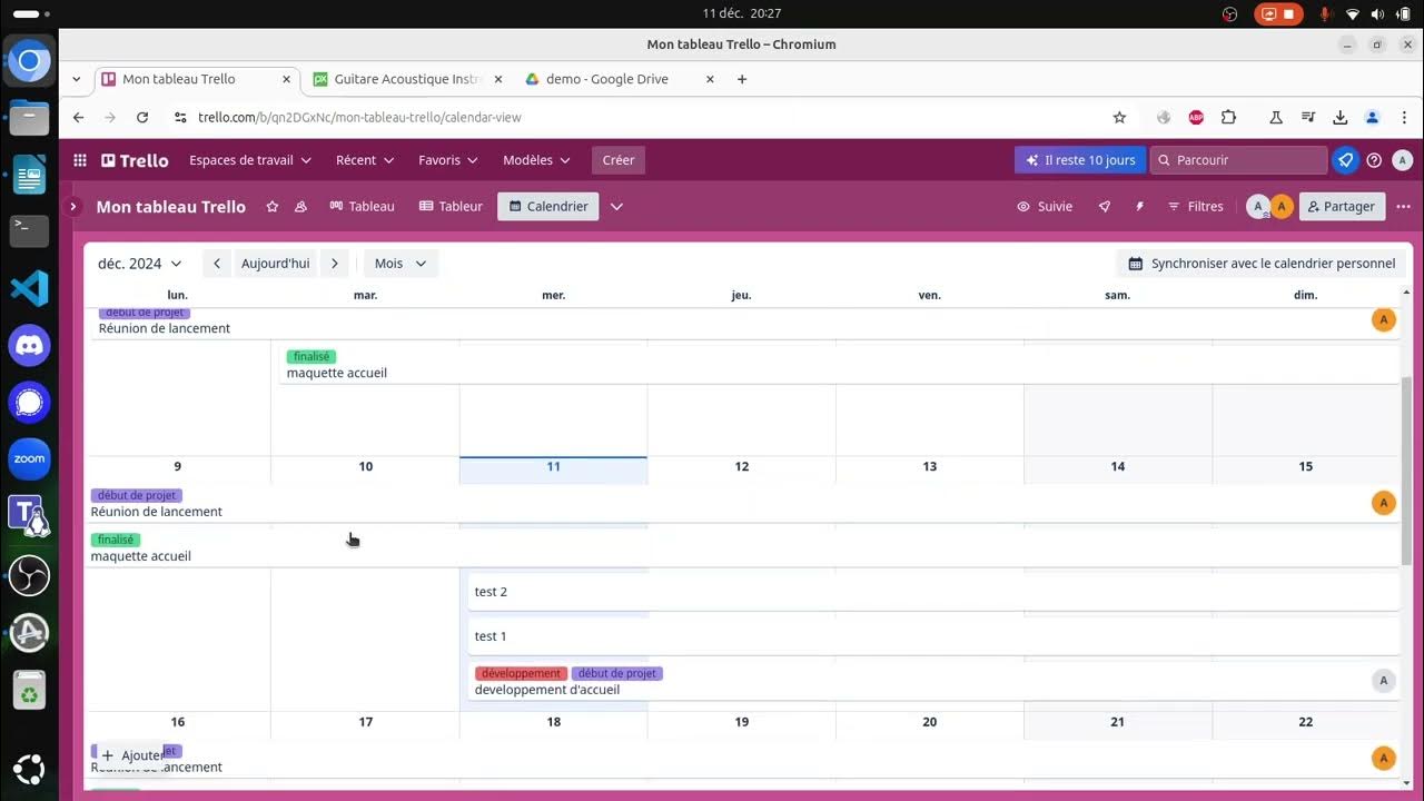 Trello : La vue calendrier - YouTube