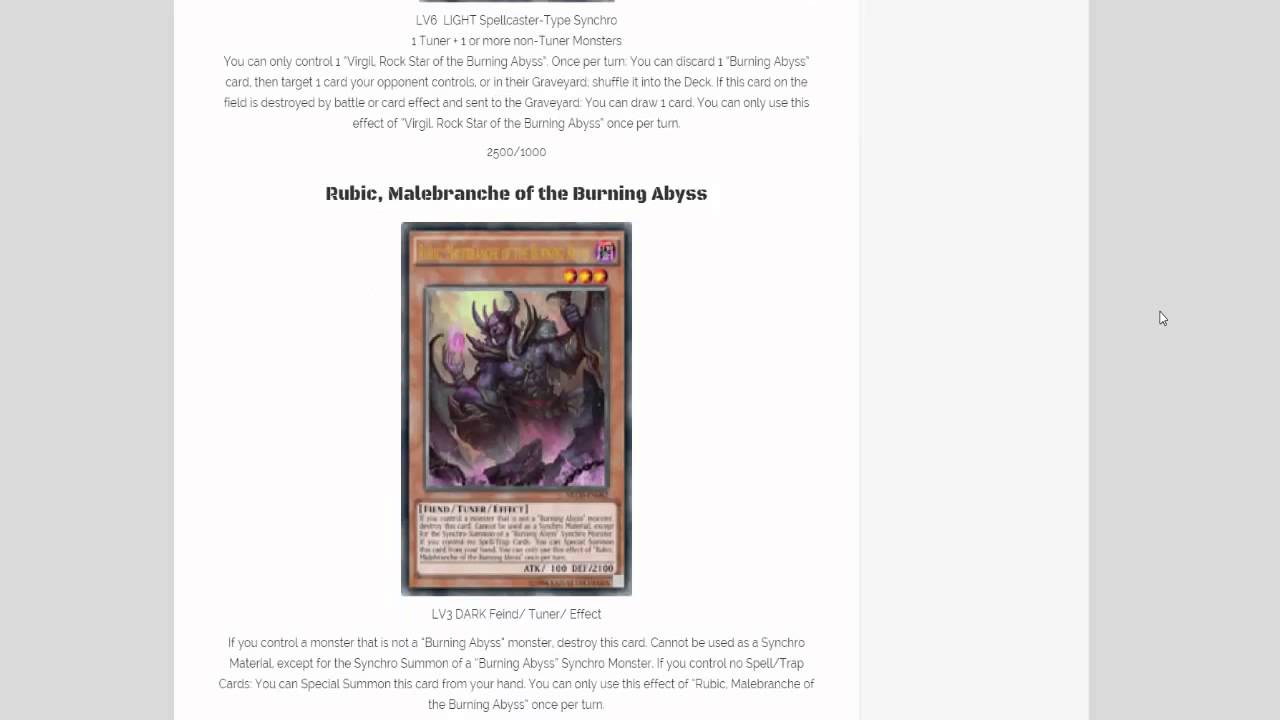 Yugioh NECH Burning Abyss Synchro & Tuner Monster Effects Revealed ...