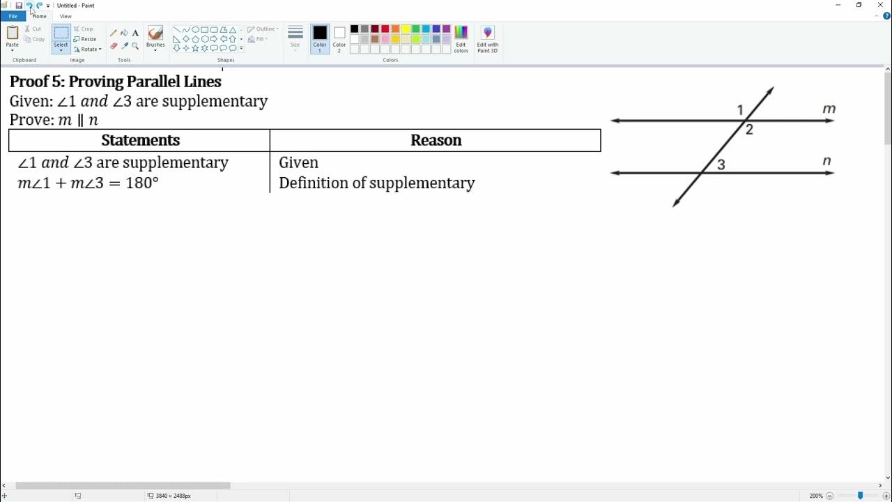 Proving Parallel Lines. Proof 5 - YouTube
