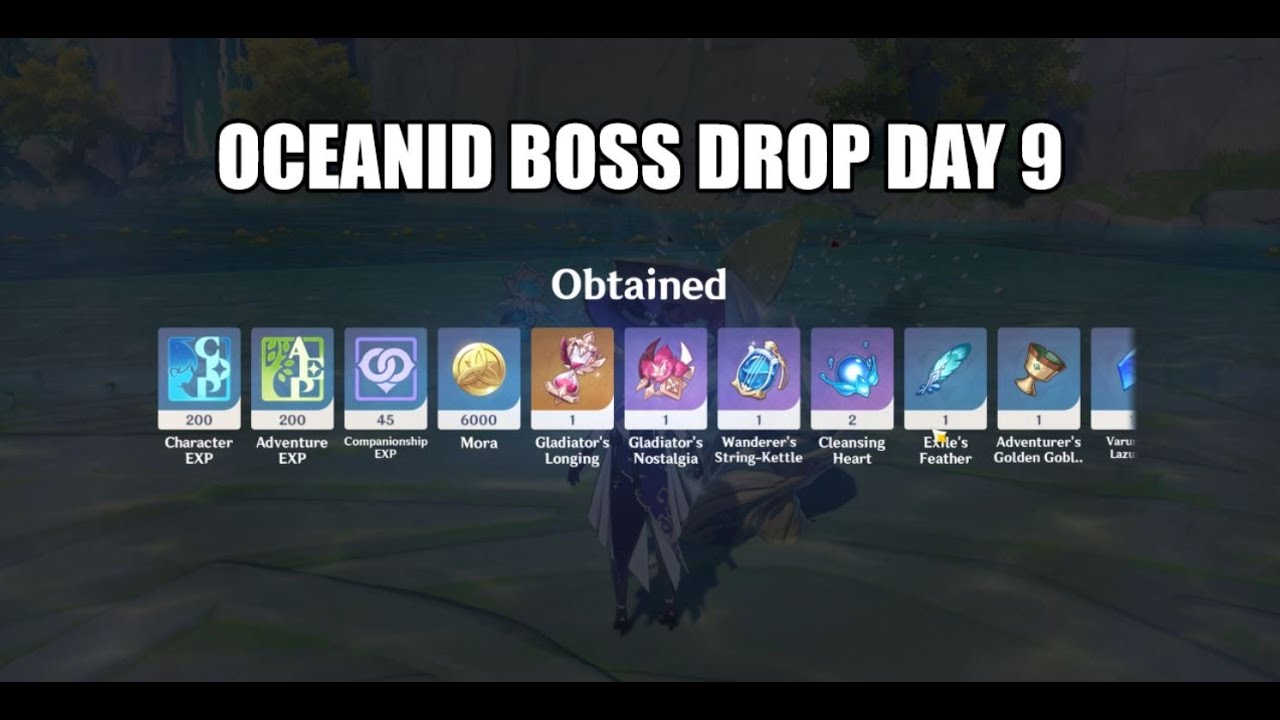 Oceanid Boss Drop Day 9 | Genshin Impact - YouTube