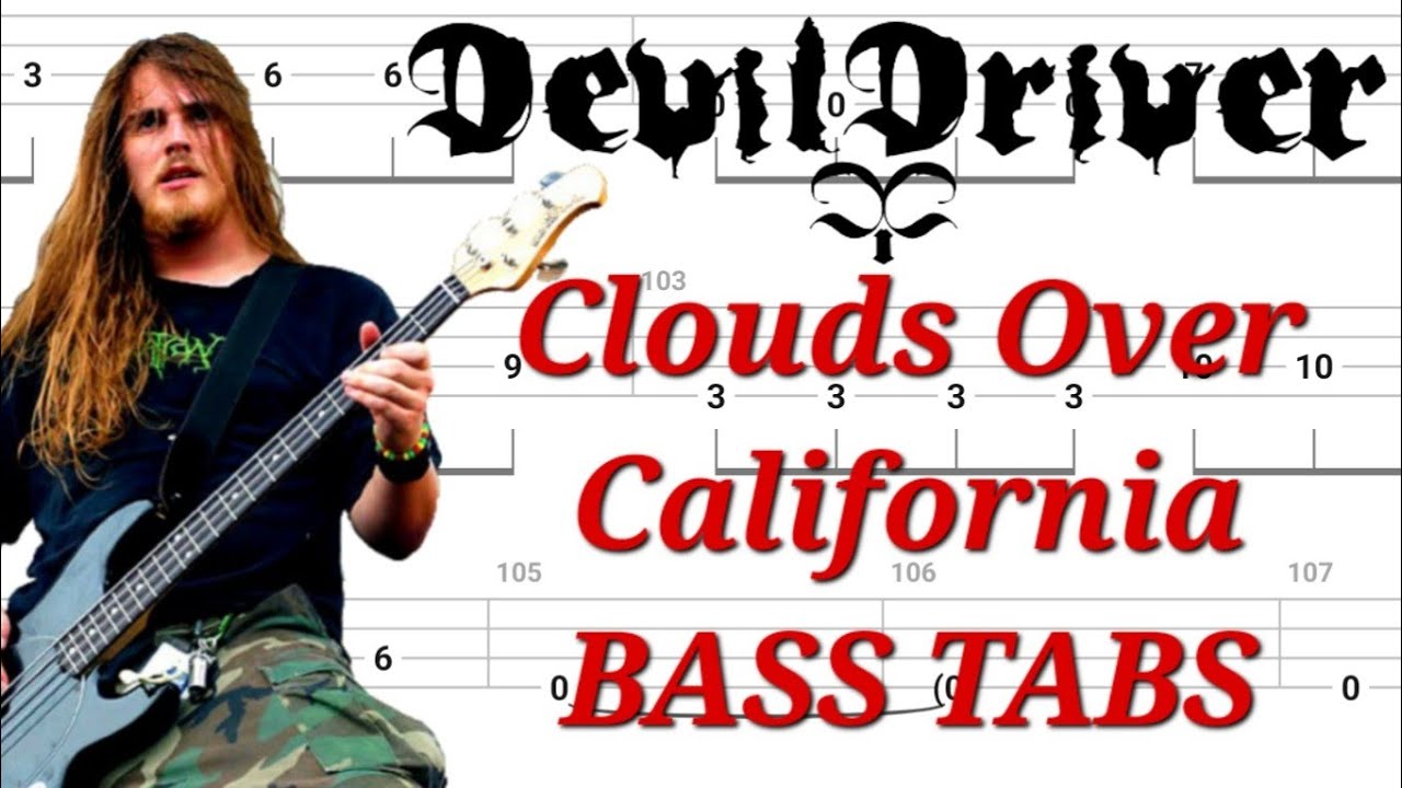 DevilDriver - Clouds Over California | Play Along BASS TABS | Tutorial ...