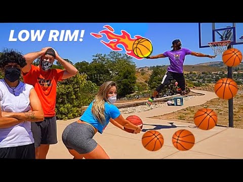 LOW RIM TRICK SHOT KNOCKOUT!!