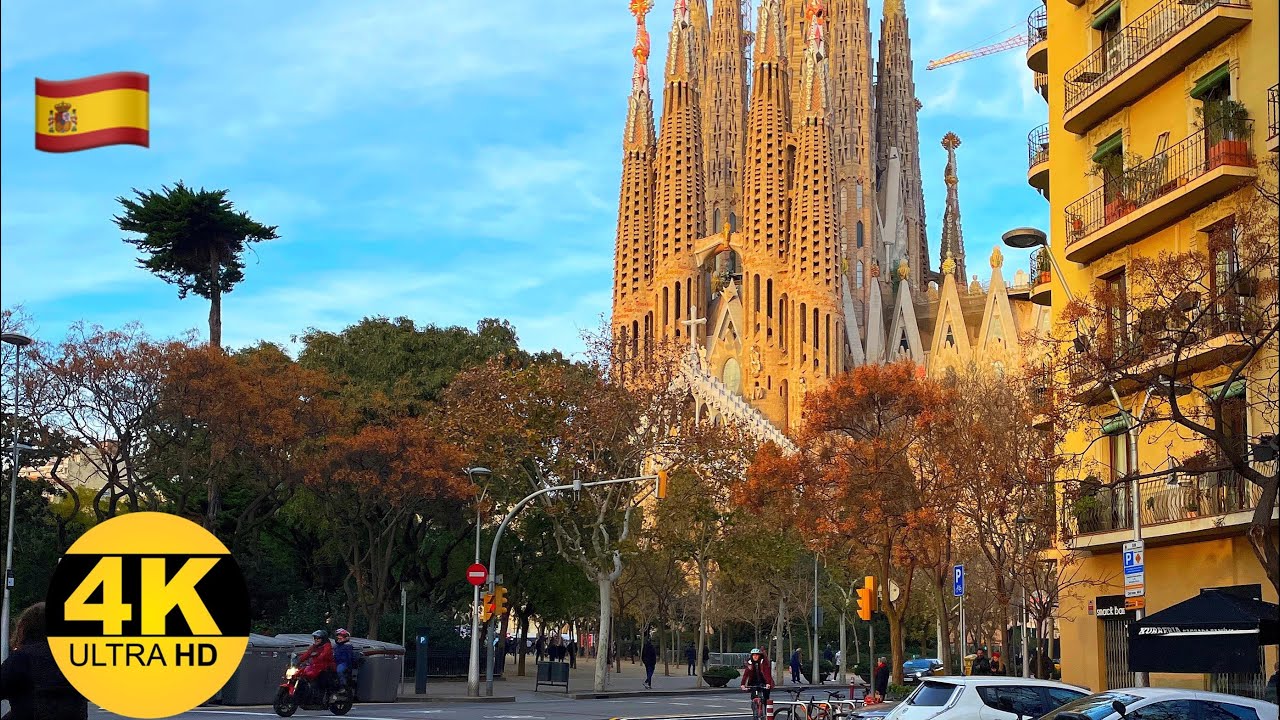BARCELONA, Spain 🇪🇸 January 2024 4K-ULTRA HD Walking in the Barcelona’s ...