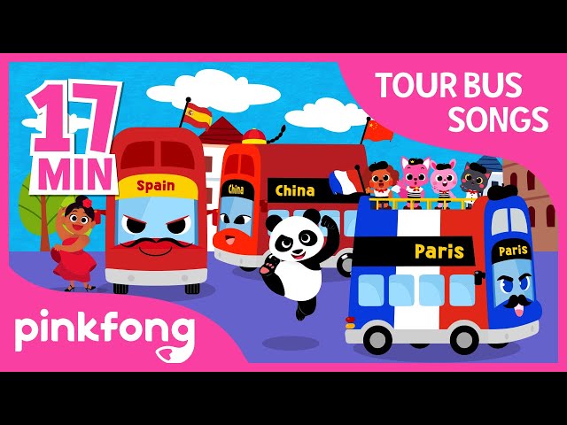 Paris Tour Bus and more | Traveling | +Compilation | Pinkfong Songs for ...