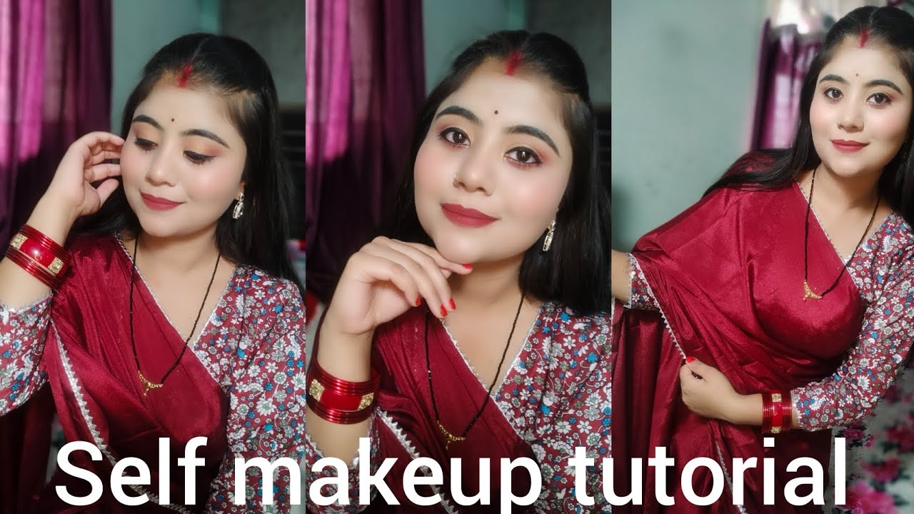 पार्लर जैसा मेकअप करें घर पर || self makeup tutorial for beginners step ...