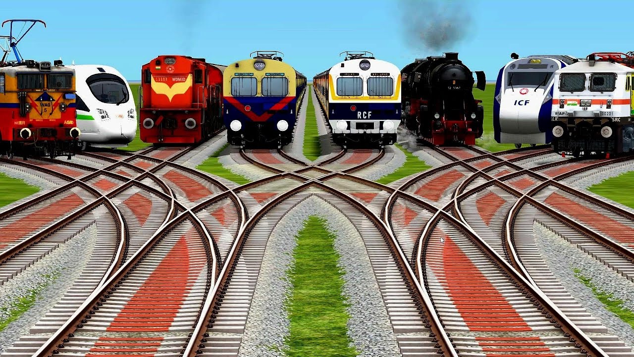 8️⃣ TRAINS CROSSING ON BUMPY RAILROAD TRACKS DIAMOND RAILROAD TRACKS ...