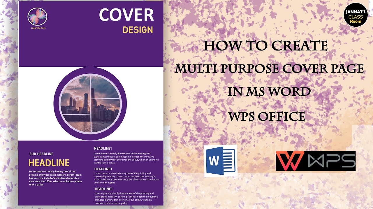 How to design front cover By MS word || MS word || WPS Word document ...