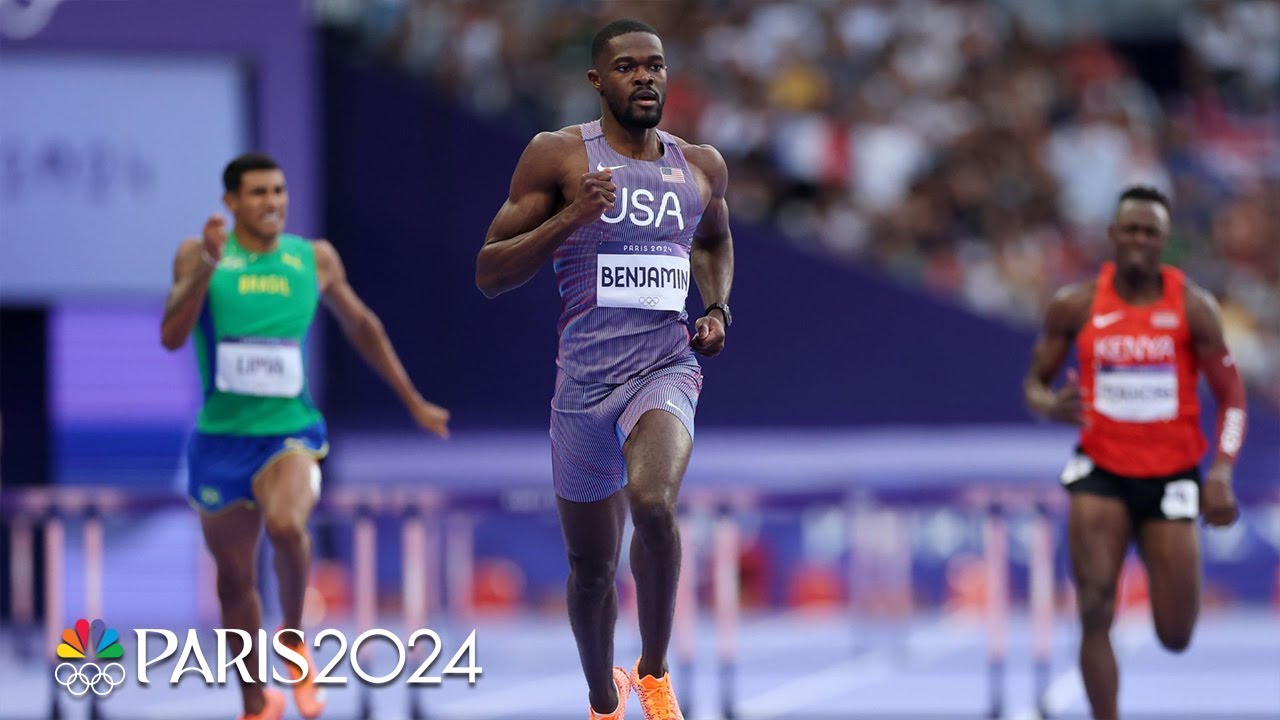 Rai Benjamin storms into men's 400m hurdles final | Paris Olympics ...