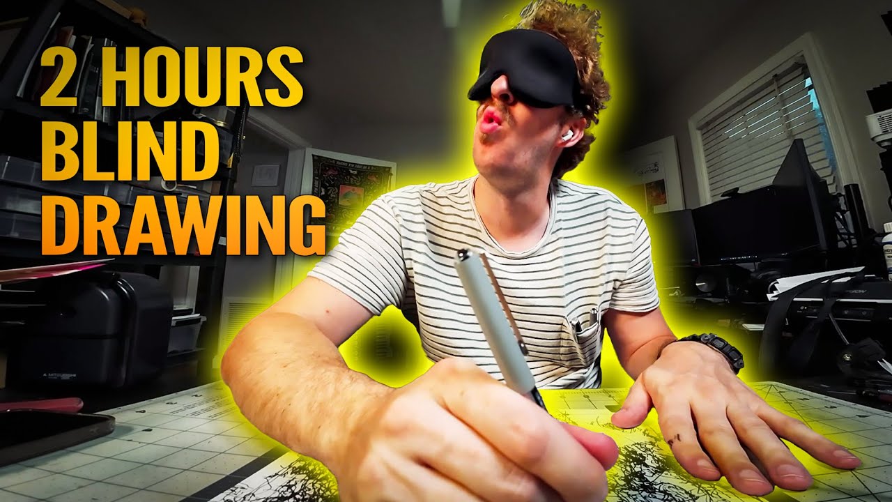 Drawing Challenge: 2 Hours Blindfolded - YouTube