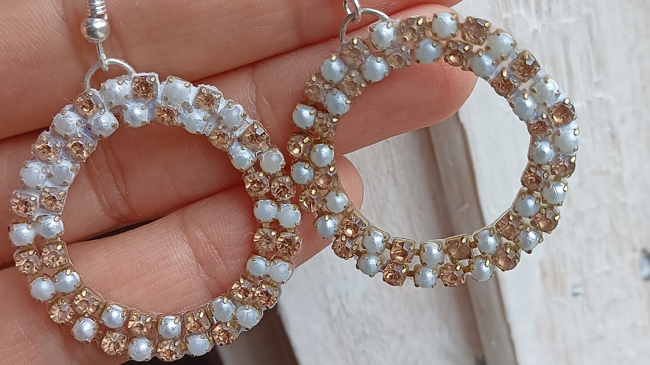 How to make stone chain earring hanging at home. # easy and simple ...