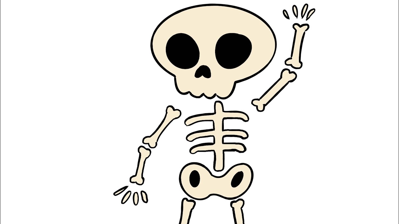 How to Draw CUTE SKELETON | SIMPLE DRAWING - YouTube