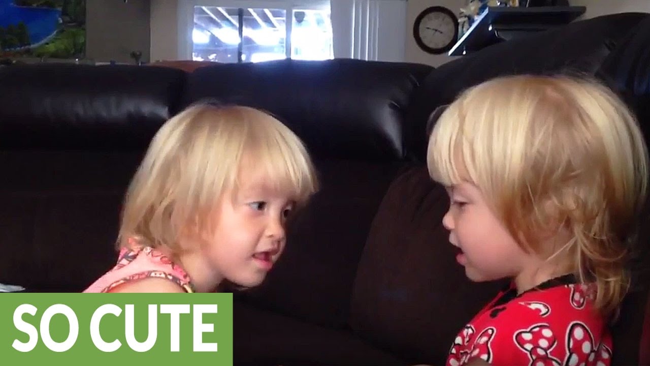 Identical twin toddlers have their own language - YouTube