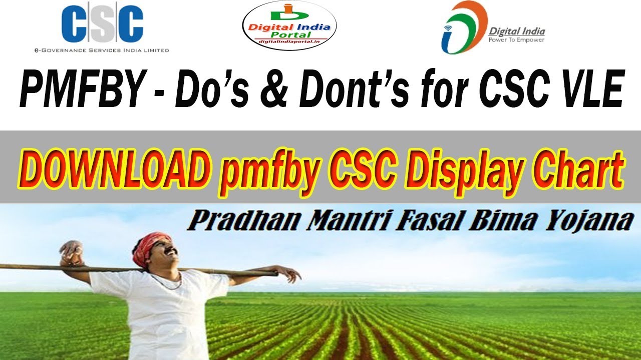 PMFBY Do's Don'ts CSC VLE |Download Display Chart |Crop Insurance - YouTube