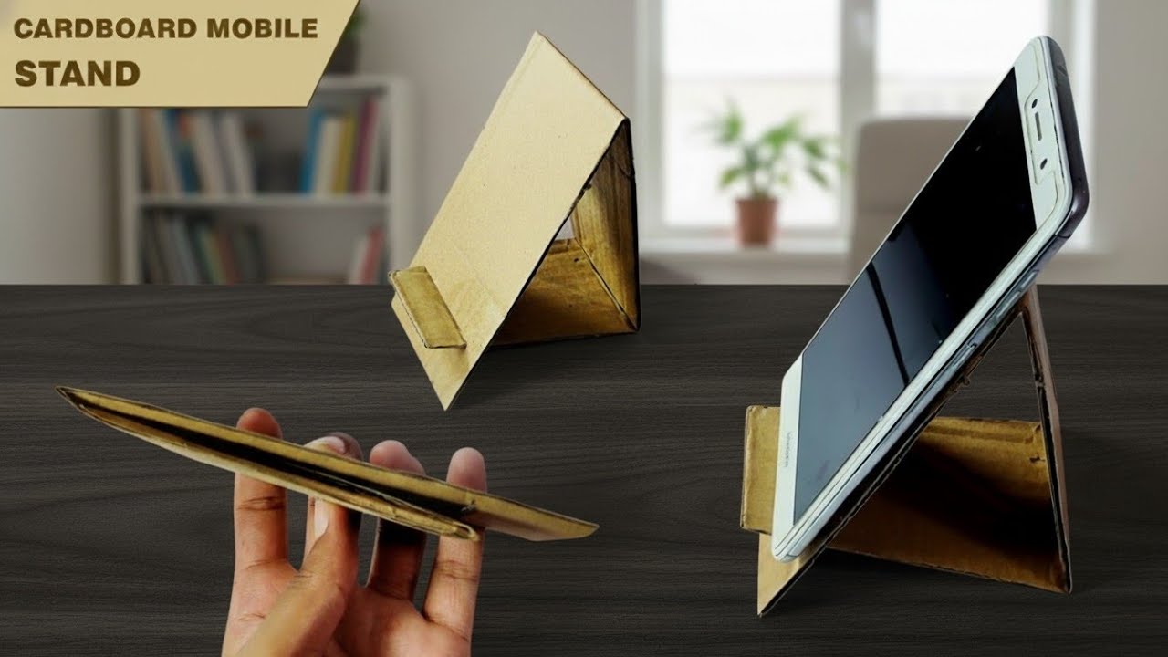 DIY - Handmade Foldable Mobile Stand [Tabrez Arts] - YouTube