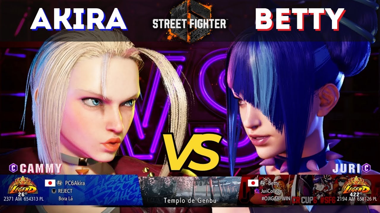 SF6 PC6AKIRA (Cammy) vs BETTY (Juri) 👊 Ranked Match - High Level ...
